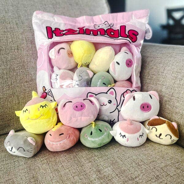 Showcase - Itzimals Kawaii Snack Pillow Assorted Plush Animal Bag ...