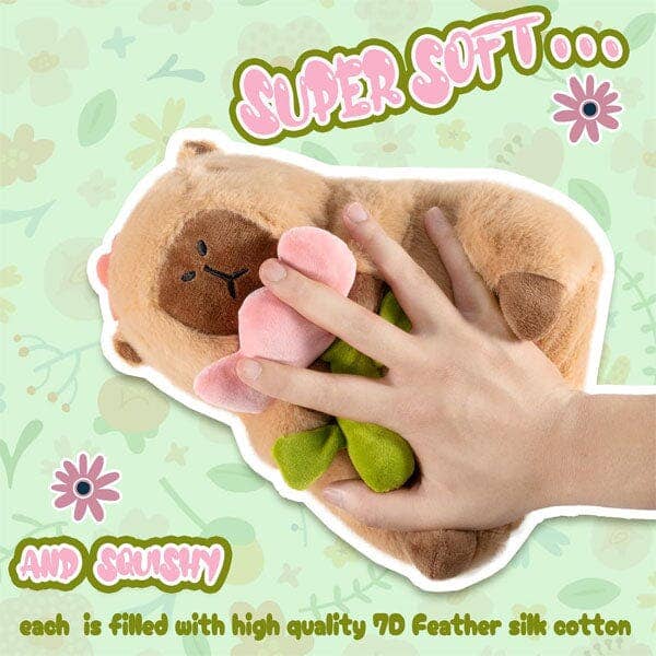 Showcase - Capybara 9" Kawaii Flower Plush Toy – Talin Market World ...